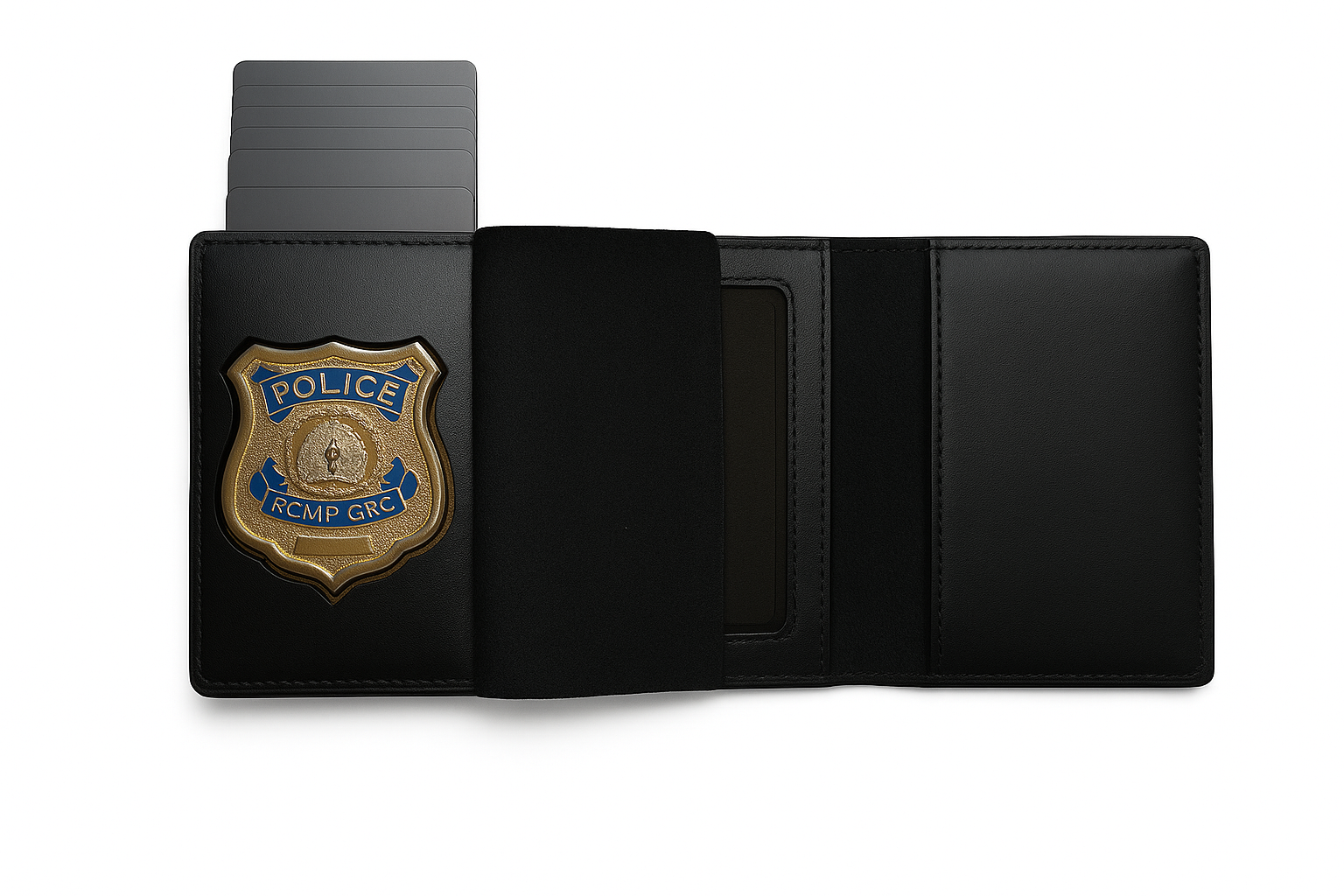 Custom Police Badge Wallet - Trifold | Genuine Leather, Free Engraving ...